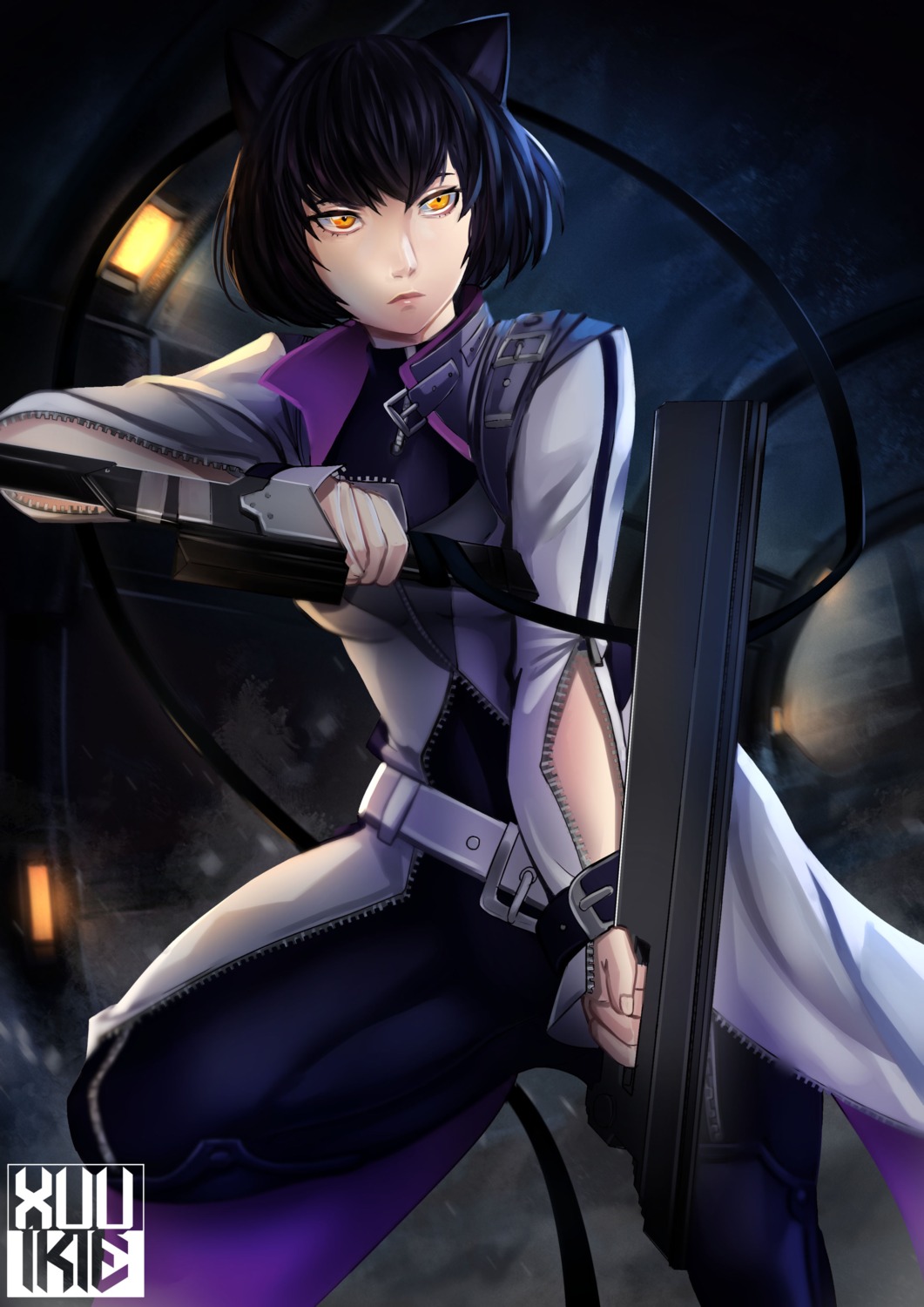 xuuikie ashe rwby blake belladonna animal ears bodysuit weapon | #874150 | yande.re